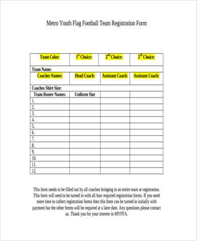 FREE 11+ Team Registration Form Samples, PDF, MS Word, Google Docs