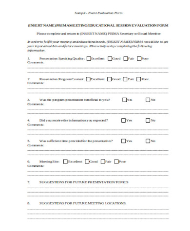FREE 9+ Sample Event Survey Forms in PDF | Excel | MS Word