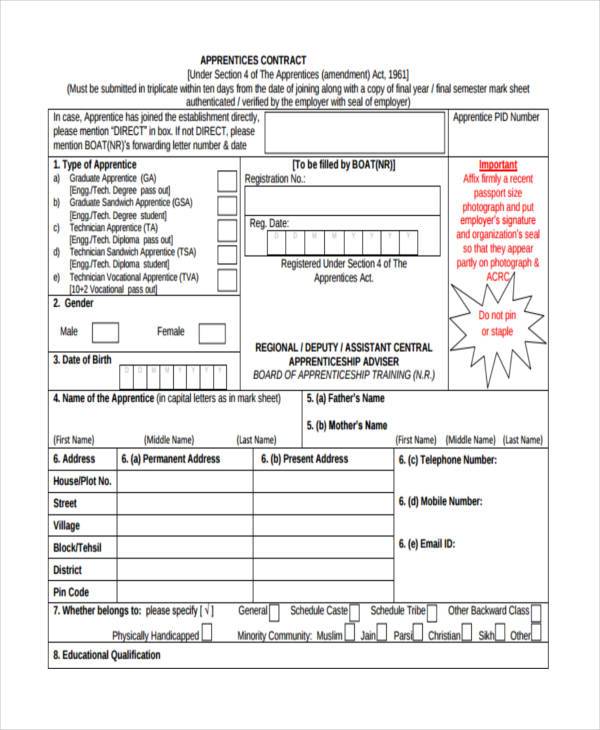 FREE 7+ Sample Contract Registration Forms in PDF | MS Word