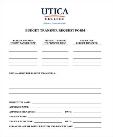 FREE 10+ Sample Budget Request Forms in PDF | MS Word | Excel