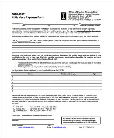 FREE 7+ Sample Child Care Budget Forms in PDF | MS Word