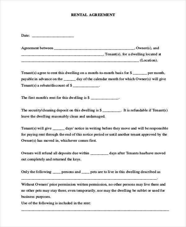 FREE 11+ Commercial Rental Agreement Form Samples, PDF, MS Word, Google ...