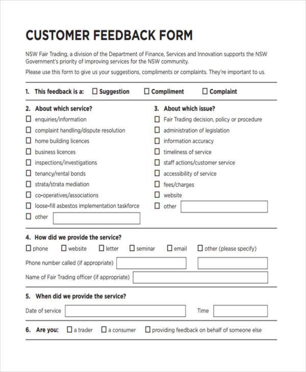 FREE 42 Feedback Forms In PDF MS Word Excel