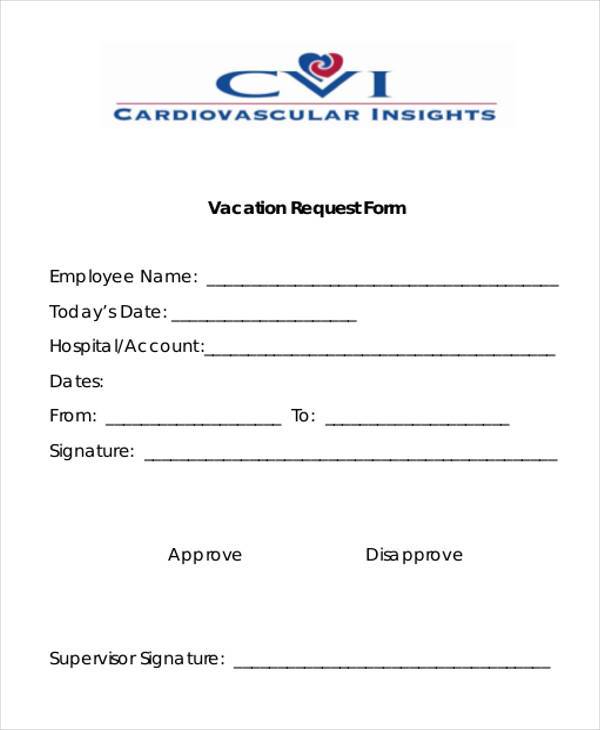FREE 7+ Sample Employee Vacation Request Forms in PDF | MS Word