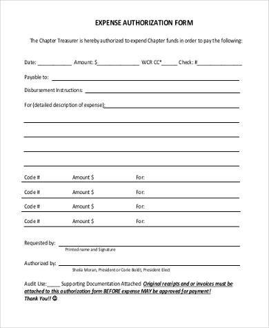 FREE 7+ Sample Expense Authorization Forms in PDF | MS Word