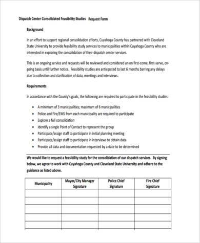 FREE 7+ Sample Feasibility Request Forms in PDF | MS Word