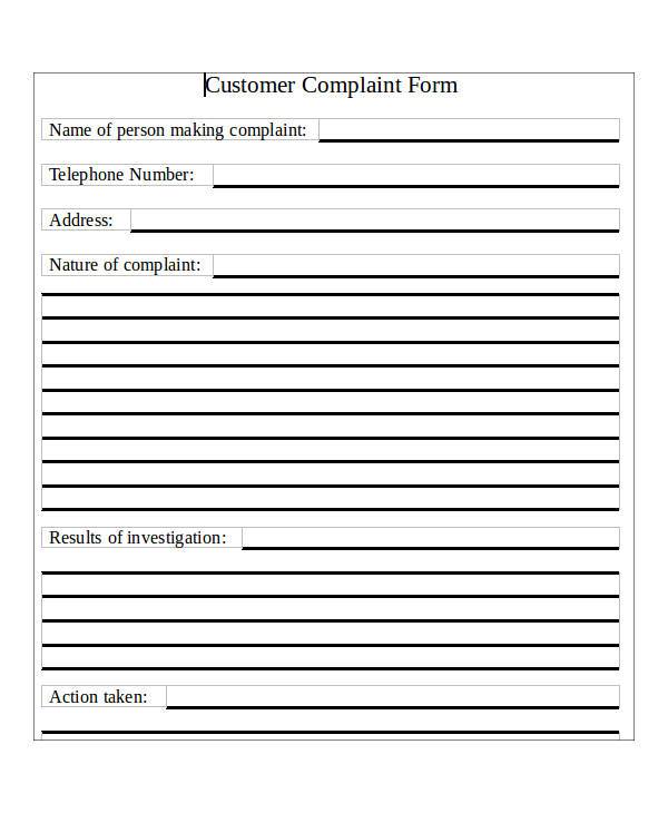 FREE 7+ Sample Guest Complaint Forms in PDF | MS Word