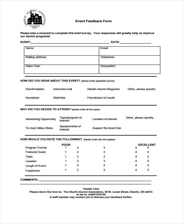 FREE 7+ Sample Guest Feedback Forms in PDF | MS Word