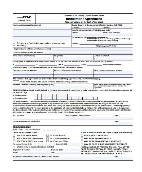 FREE 8+ Installment Contract Forms in PDF | MS Word