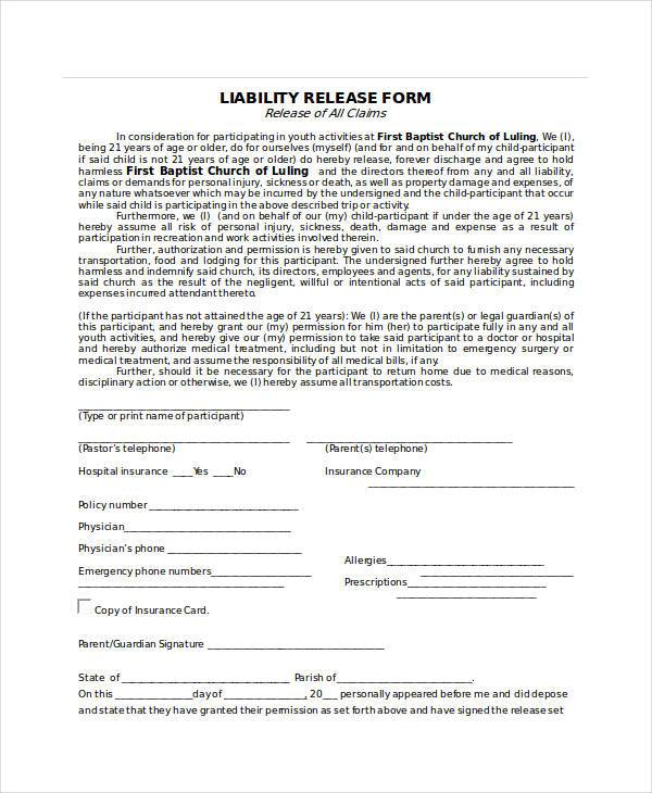 FREE 41+ Release Form Samples, PDF, MS Word, Google Docs