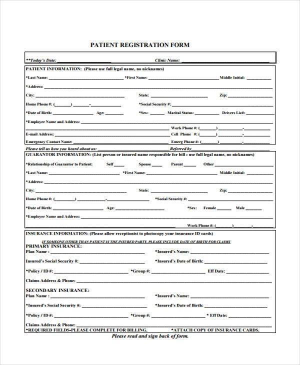 FREE 13+ Patient Registration Form Samples, PDF, MS Word, Google Docs ...