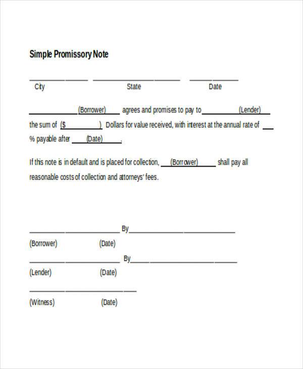 Promissory Note Example