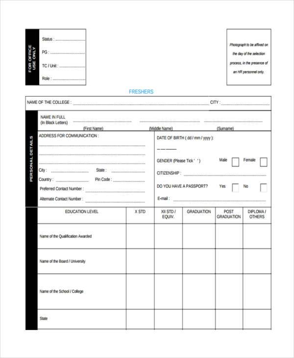 FREE 15+ Job Registration Form Samples, PDF, MS Word, Google Docs, Excel