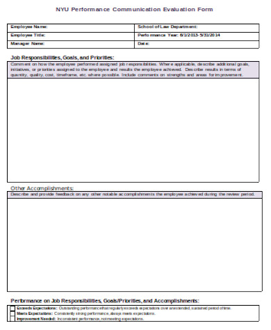 FREE 8+ Communication Evaluation Forms in PDF | MS Word
