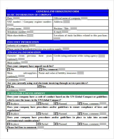 FREE 14+ Information Form Samples, PDF, MS Word, Google Docs, Excel