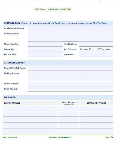 FREE 14+ Information Form Samples, PDF, MS Word, Google Docs, Excel