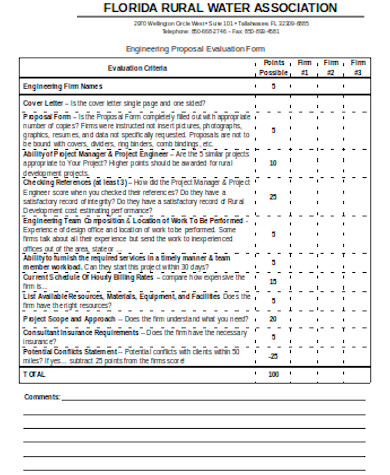 FREE 12+ Proposal Evaluation Form Samples, PDF, MS Word, Google Docs