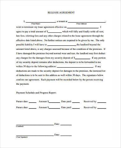 FREE 9+ Sample Release Agreement Forms in PDF | MS Word