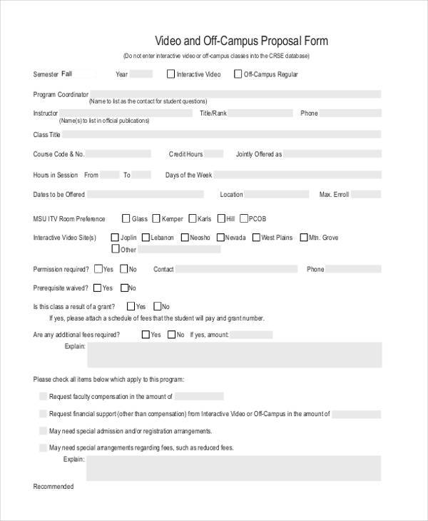 FREE 8+ Video Proposal Forms in PDF | MS Word