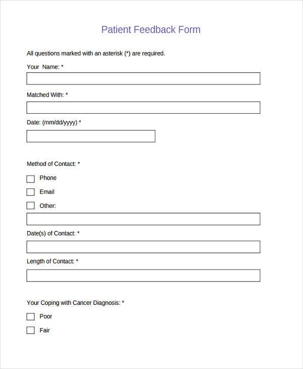 FREE 13+ Nursing Feedback Form Samples, PDF, MS Word, Google Docs