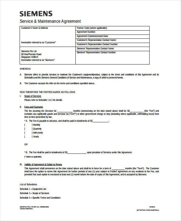 FREE 6+ Sample Service Contract Agreement Forms in PDF | MS Word
