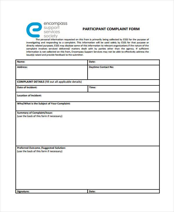 FREE 7+ Sample Staff Complaint Forms in PDF | MS Word