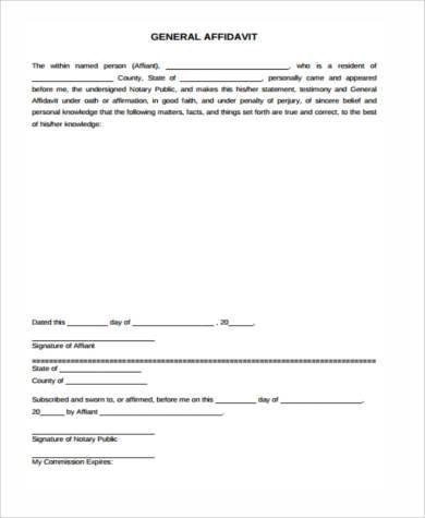 FREE 12+ Sworn Affidavit Form Samples, PDF, MS Word, Google Docs