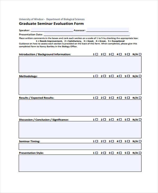 FREE 8+ Seminar Evaluation Forms in PDF | MS Word