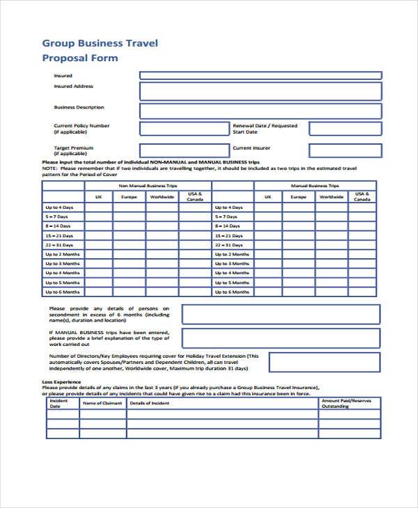 FREE 14+ Travel Proposal Forms in PDF | MS Word | Excel