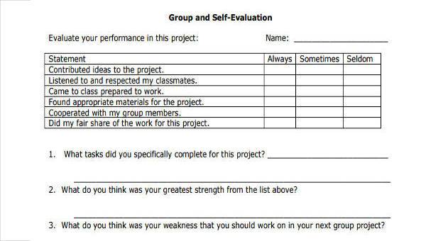 FREE 11 Group Evaluation Forms In PDF MS Word Excel
