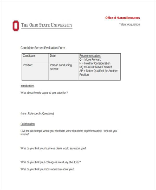 FREE 9+ HR Evaluation Form Samples in PDF | MS Word