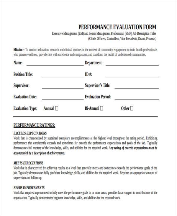 FREE 9 HR Evaluation Form Samples In PDF MS Word