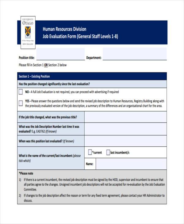 FREE 9+ HR Evaluation Form Samples in PDF | MS Word
