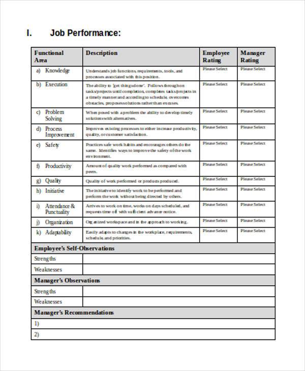 FREE 28+ Appraisal Form Samples, PDF, MS Word, Google Docs