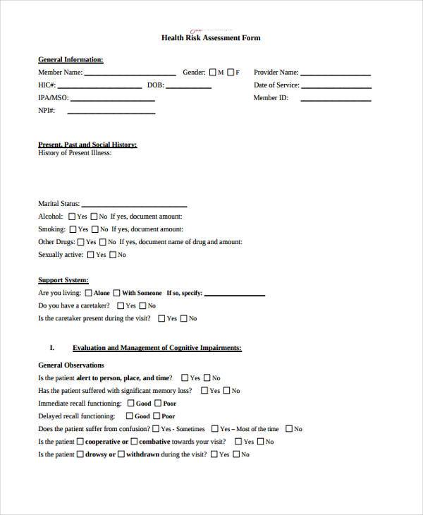 FREE 7+ Fall Risk Self-Assessment Forms in PDF