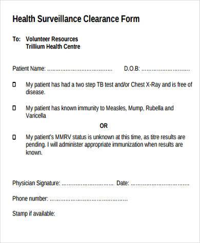 FREE 9+ Sample Health Surveillance Forms in MS Word | PDF