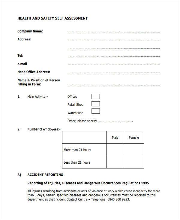 FREE 22+ Sample Self-Assessment Forms in PDF | MS Word | Excel