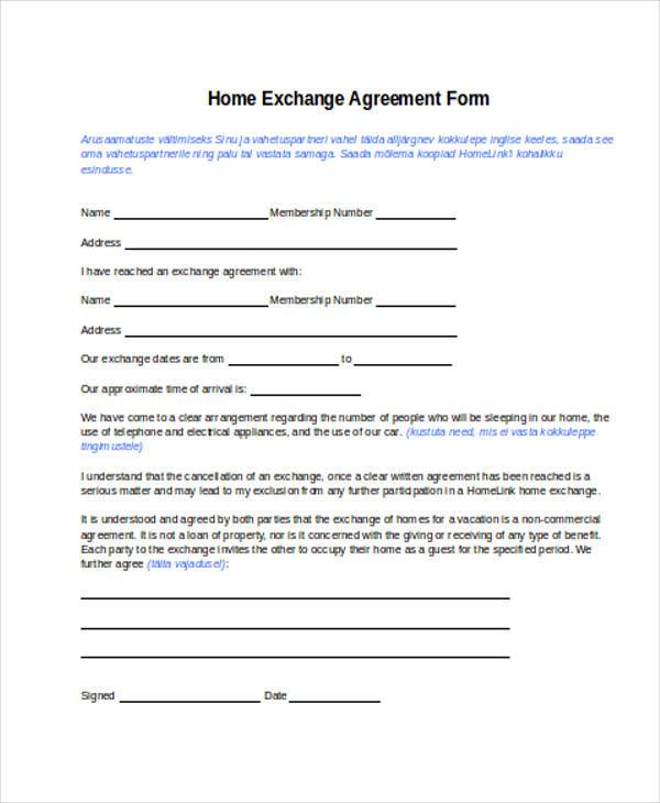 FREE 8+ Sample Exchange Agreement Forms in PDF | MS Word