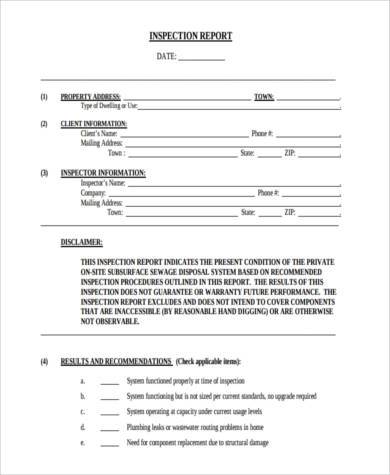 FREE 9+ Sample Inspection Report Forms in PDF | MS Word