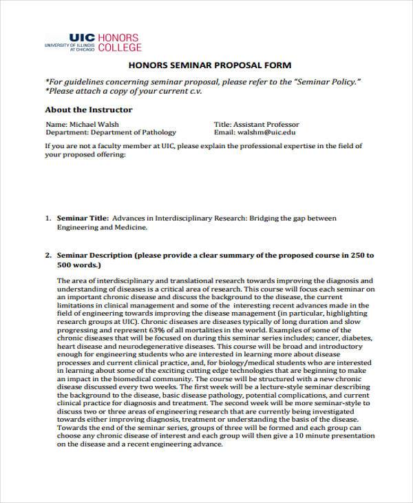 FREE 15+ Seminar Proposal Form Samples, PDF, MS Word, Google Docs