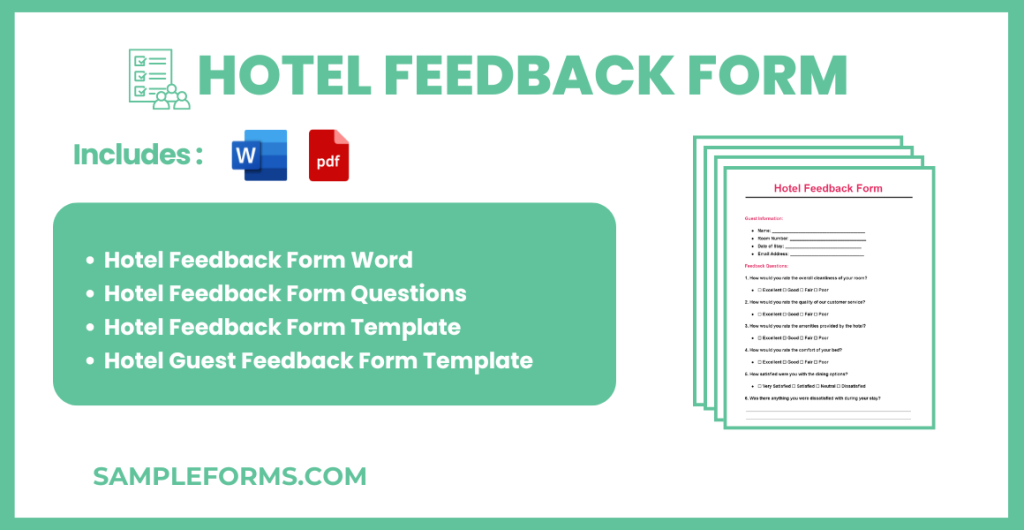 FREE 11+ Hotel Feedback Form Samples, PDF, MS Word, Google Docs
