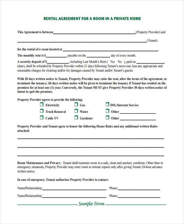 FREE 9 Rent Contract Forms In PDF MS Word