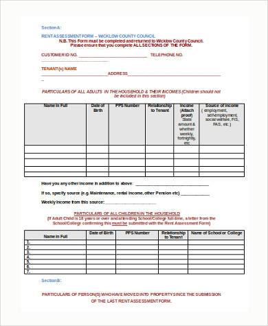 FREE 8+ Income Assessment Form Samples in PDF | MS Word