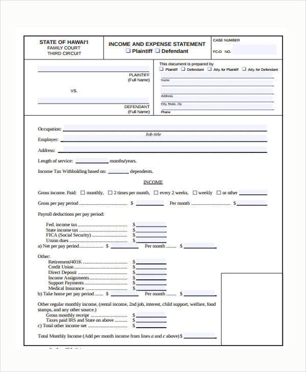 FREE 7+ Sample Expense Statement Forms in PDF | MS Word
