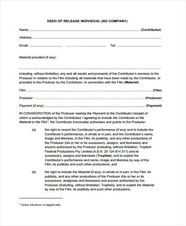 FREE 9+ Deed Release Forms in PDF | MS Word