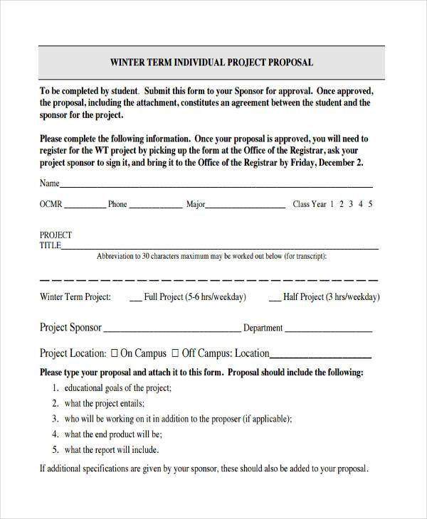 FREE 41+ Proposal Form Samples, PDF, MS Word, Google Docs, Excel