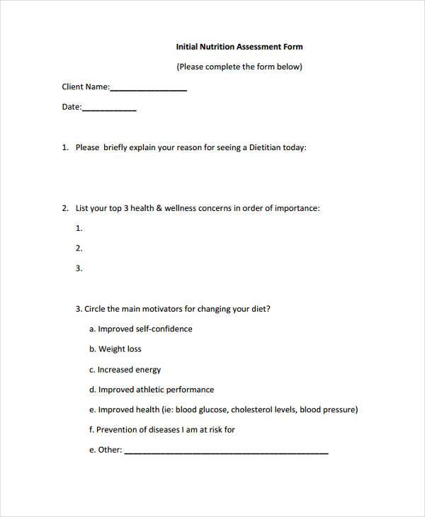 FREE 8+ Client Assessment Forms in PDF | MS Word