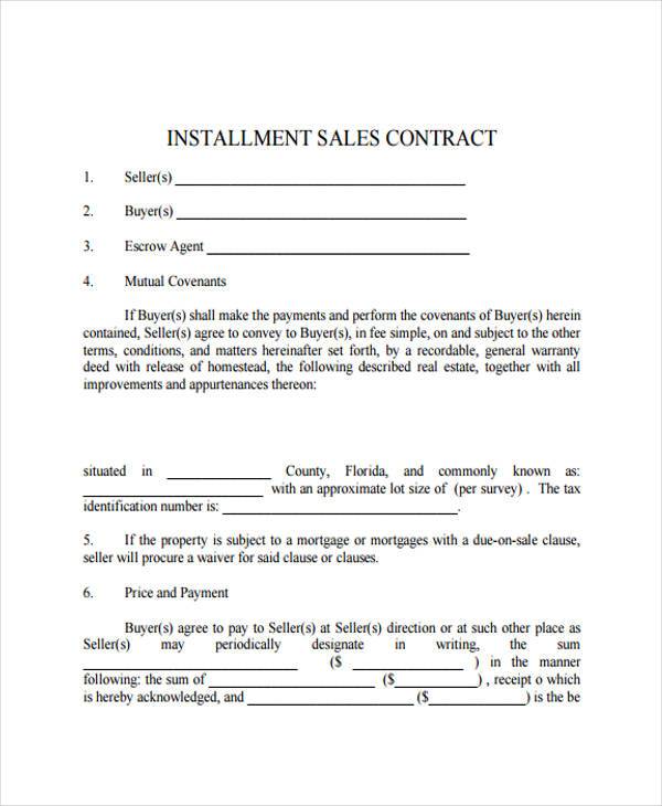 FREE 8+ Installment Contract Forms in PDF | MS Word