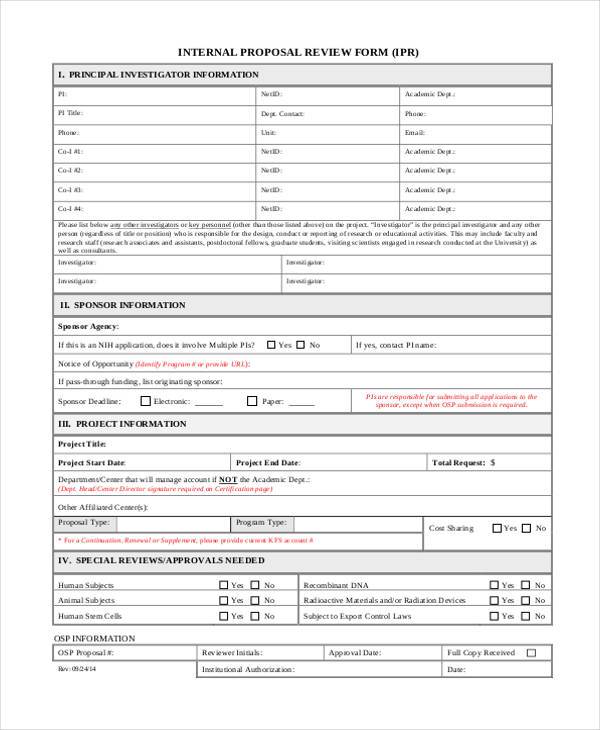 FREE 8+ Sample Internal Review Forms in PDF | MS Word