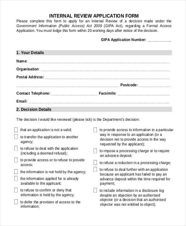 FREE 8+ Sample Internal Review Forms in PDF | MS Word